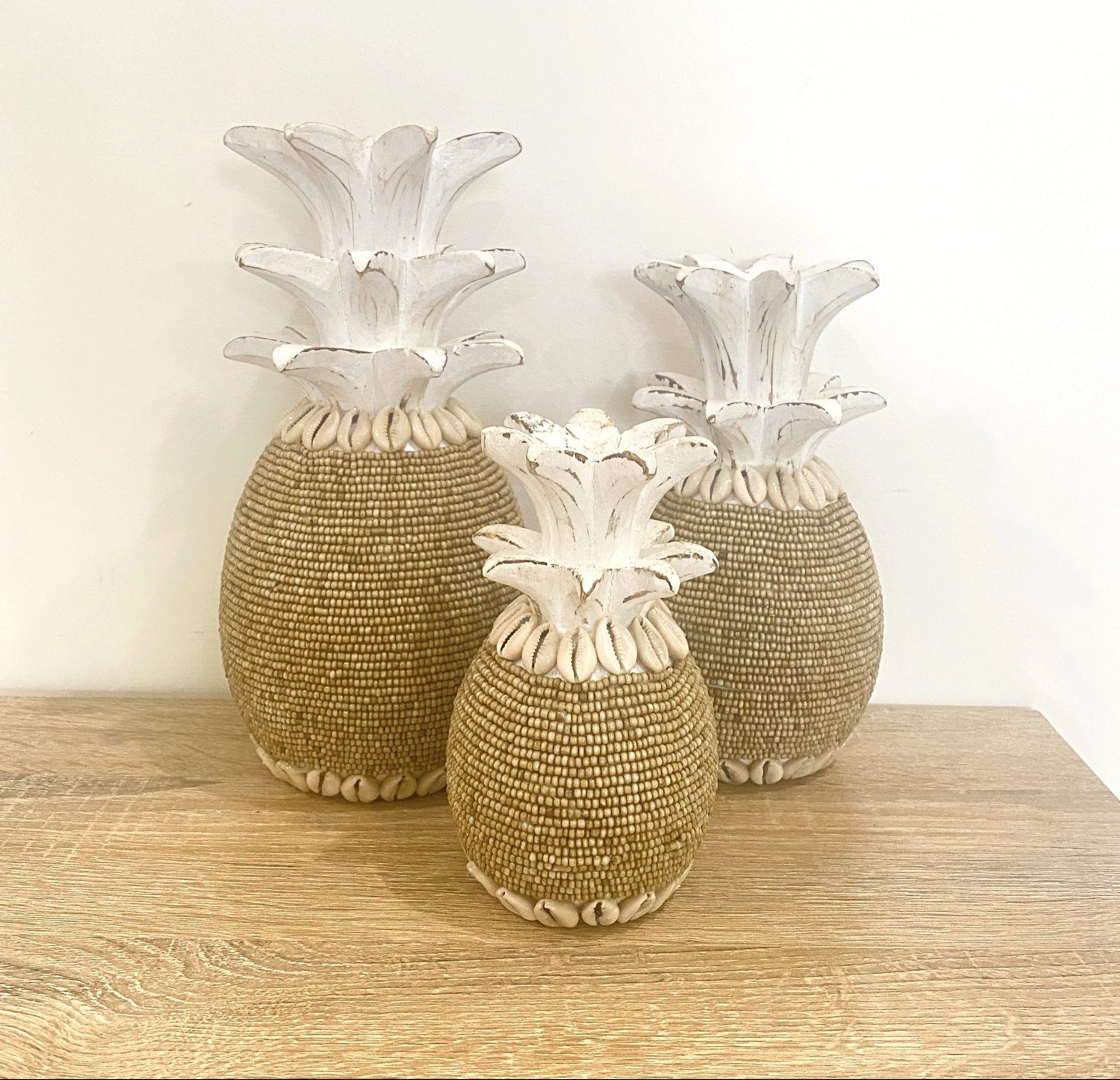 Beaded Pineapple Trio Set or Singular - Whitewash – Luxe Coastal ...